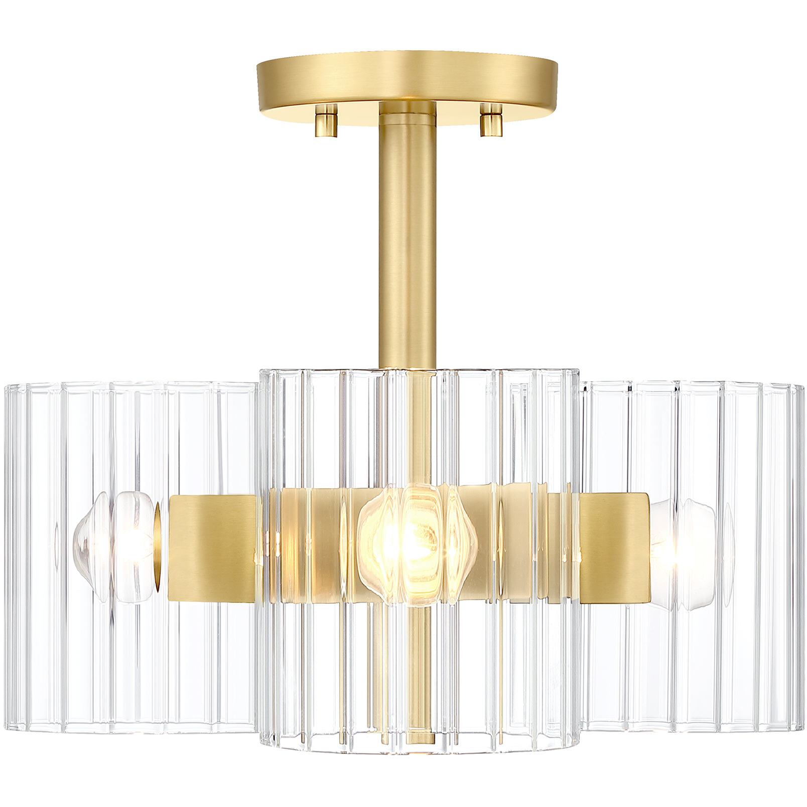 Designers Fountain D284C-SF-BG Aries 3 Light 15 inch Brushed Gold Semi ...